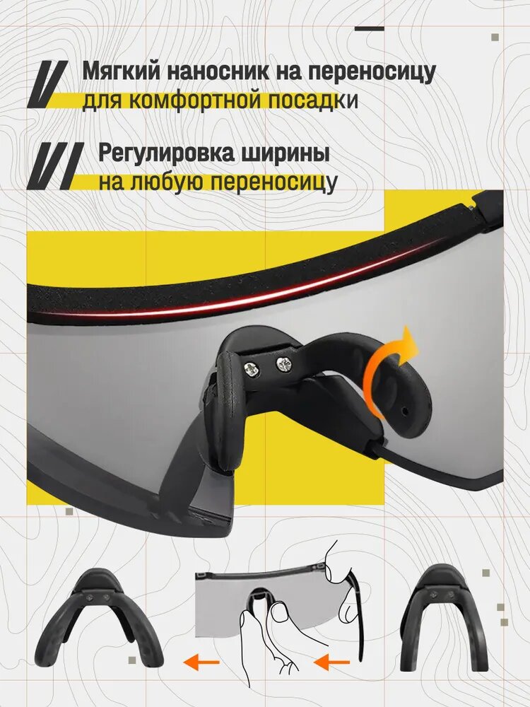 Очки тактические Баллистические с защитой UV 400, Японские технологии, Черный — фото 1