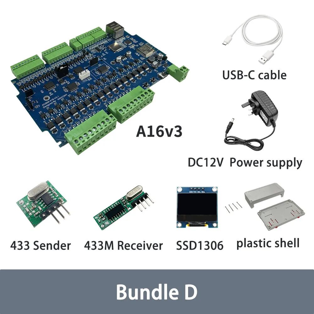 KinCony KC868-A16v3 ESP32-S3 16 - канальный модуль GPIO для домашних помощников ESPHome Комплект D