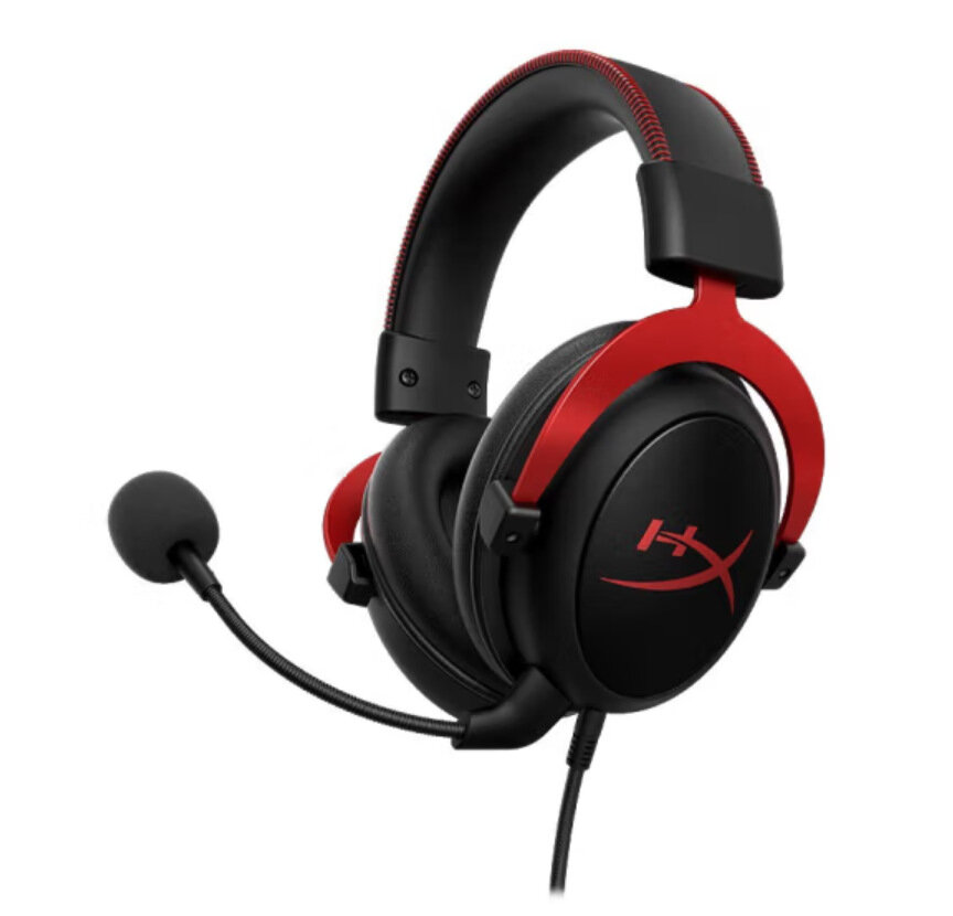 HyperX Cloud II, проводная и беспроводная игровая гарнитура с шумоподавлением, черная и красная