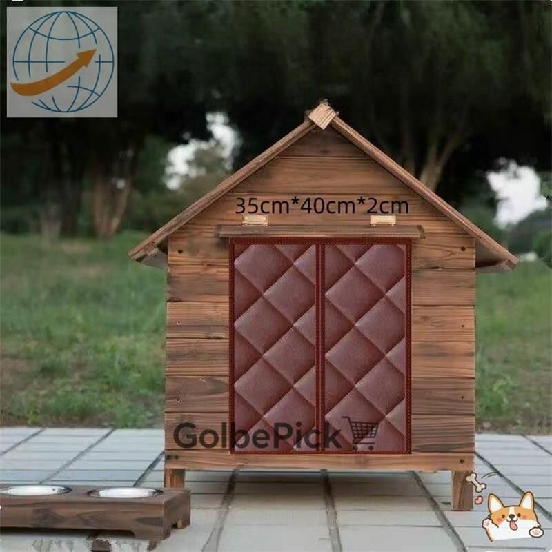 Шторка для будки утепленная, двойная защита от ветра и холода, коричневый цвет, для тепла и комфорта собаки зимой.