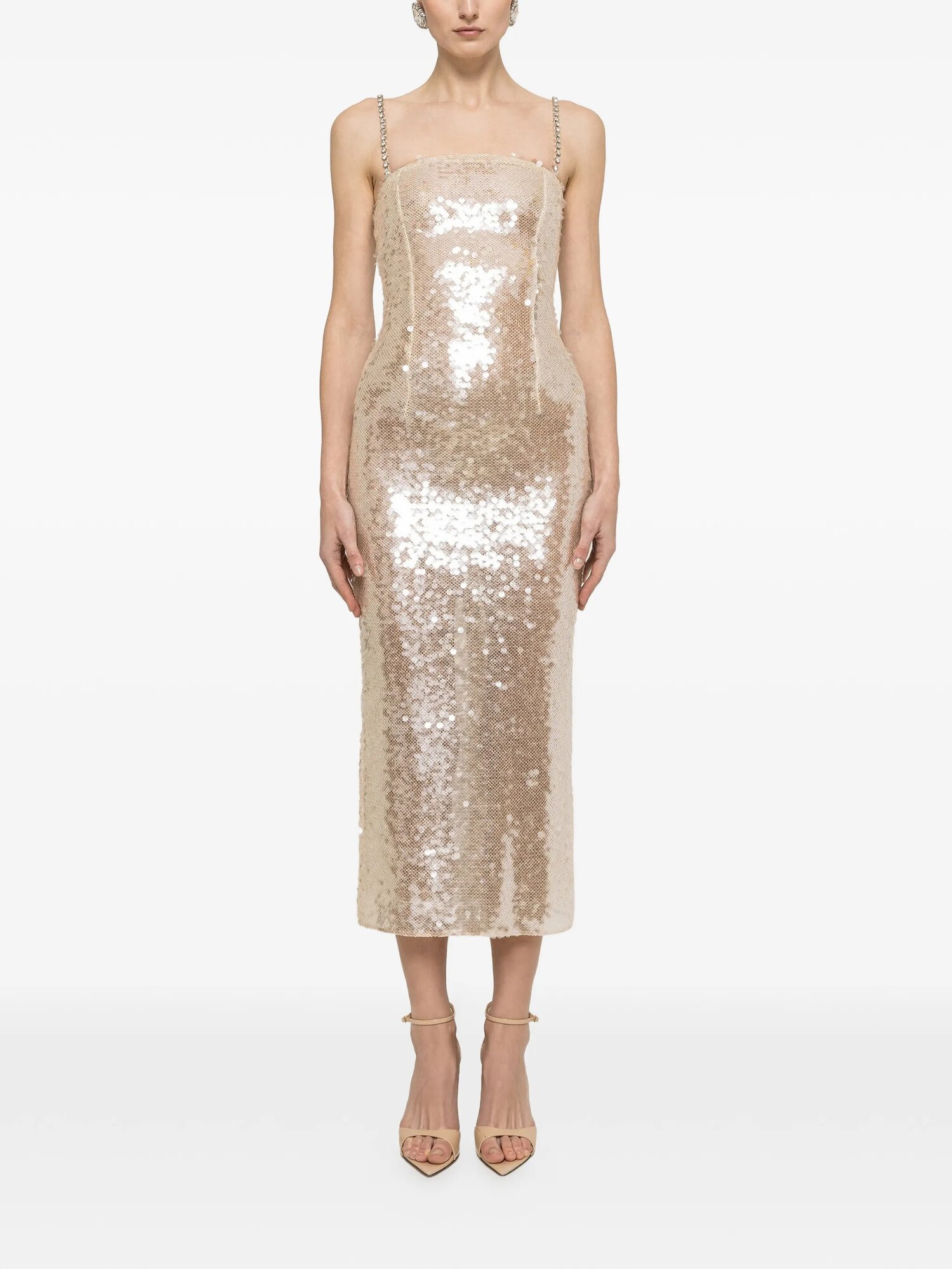 Платье Nissa Backless sequined midi dress, размер 40, разноцветный — фото 1