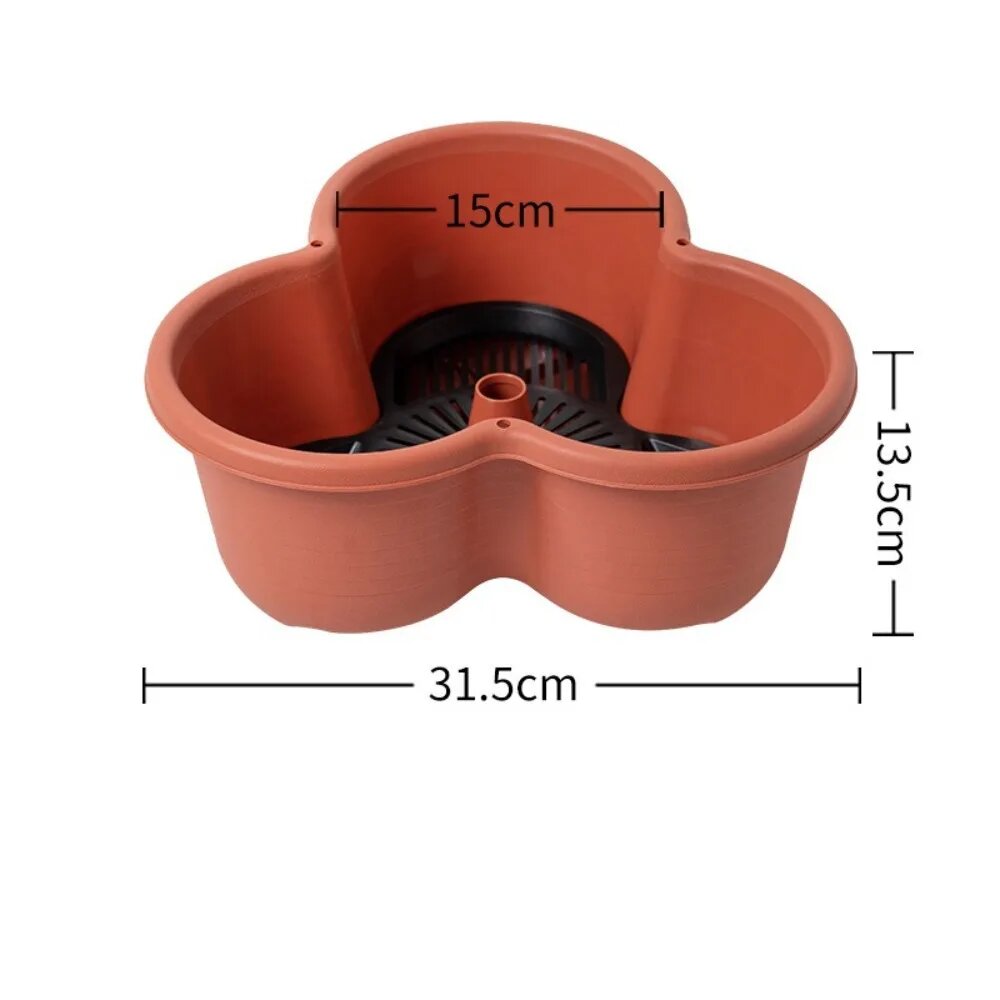 Пластиковый плантатор для цветов, Flower Pot Red, 31.5x15x13.5 см