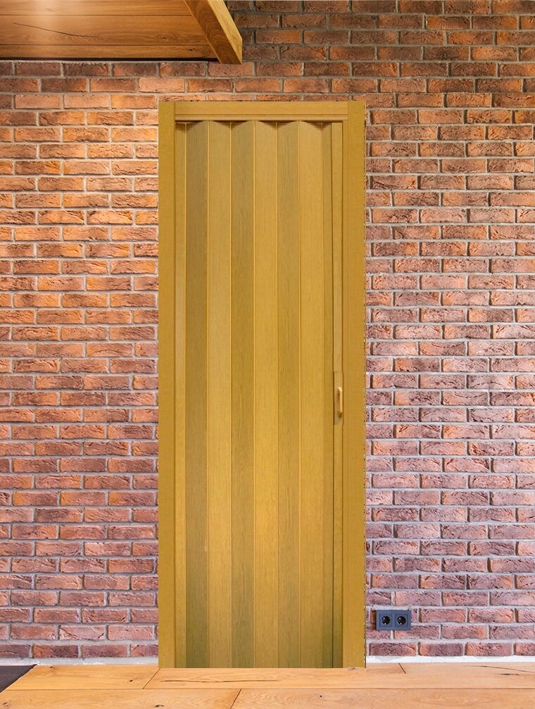 Дверь-гармошка TOP LINE 2530х1345 мм, дуб натуральный полуматовый, 3 магнитные защелки, на колёсиках