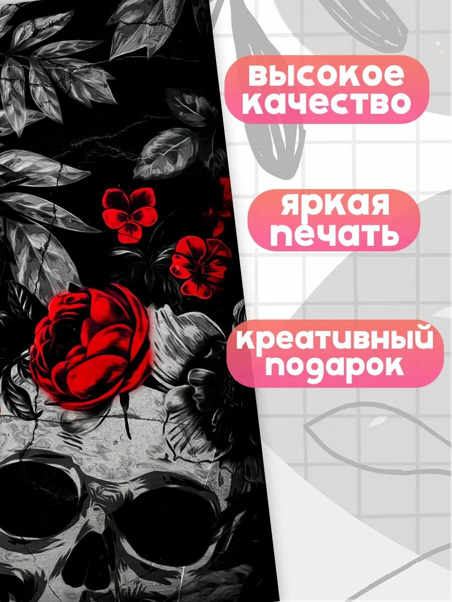 Постер на стену череп y2k, плакат 1шт, А3 размер. — фото 1