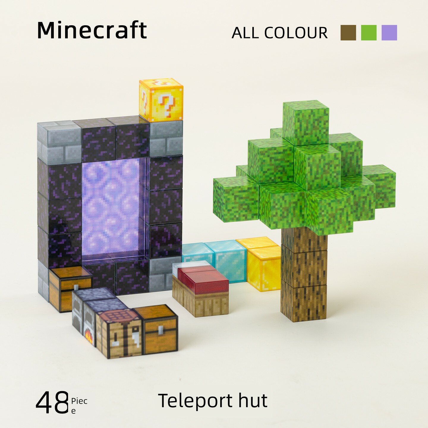 Набор строительных блоков Minecraft Portal Hut, 48 штук - игрушка Mini World для сборки
