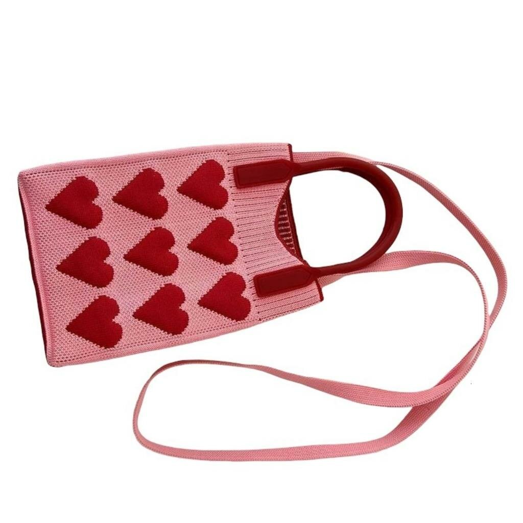 Вязаная сумка-мессенджер, красный