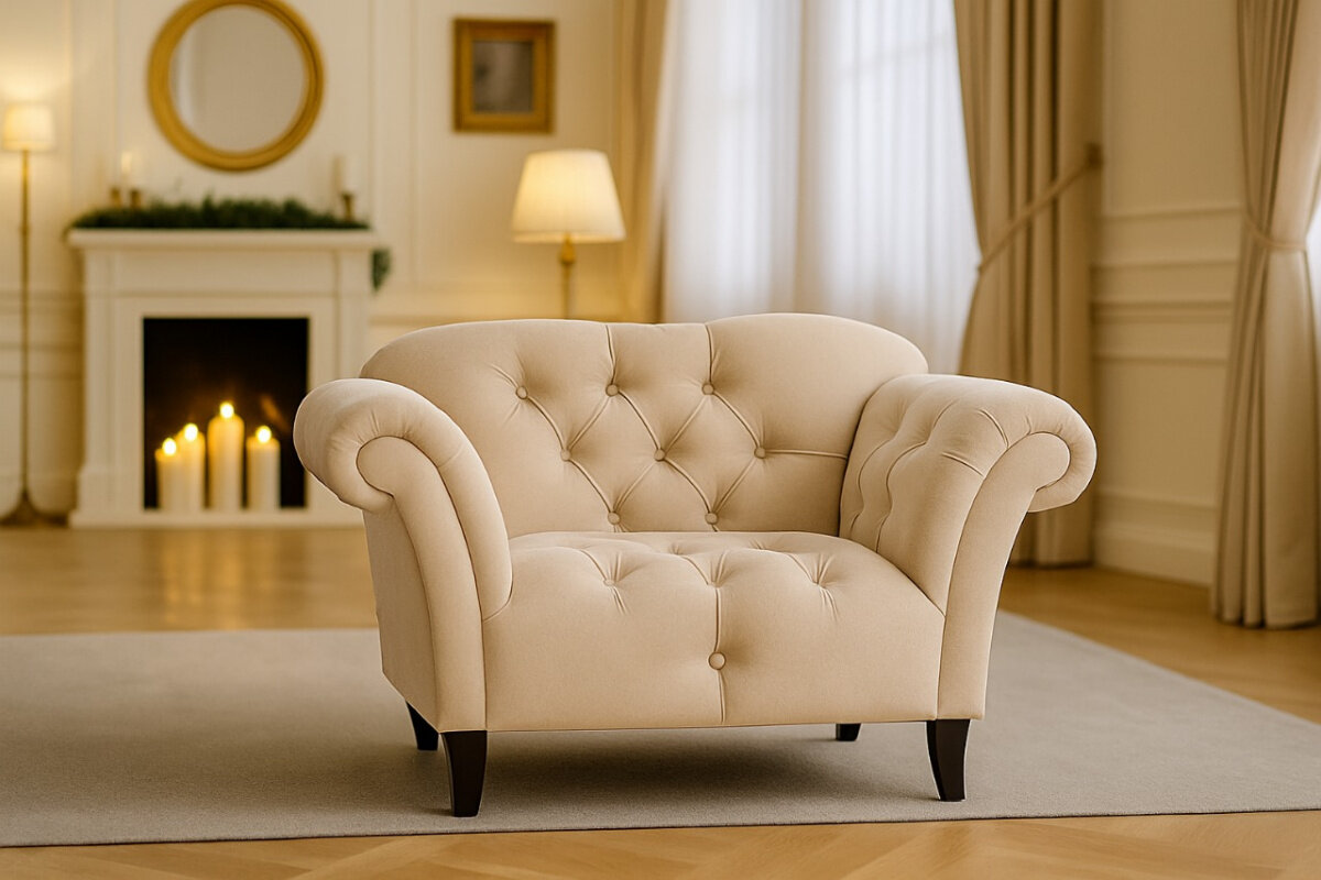 Кресло ArtikMebel Буржуа Velutto Soft, универсальное, белое, велюр, 6 кг