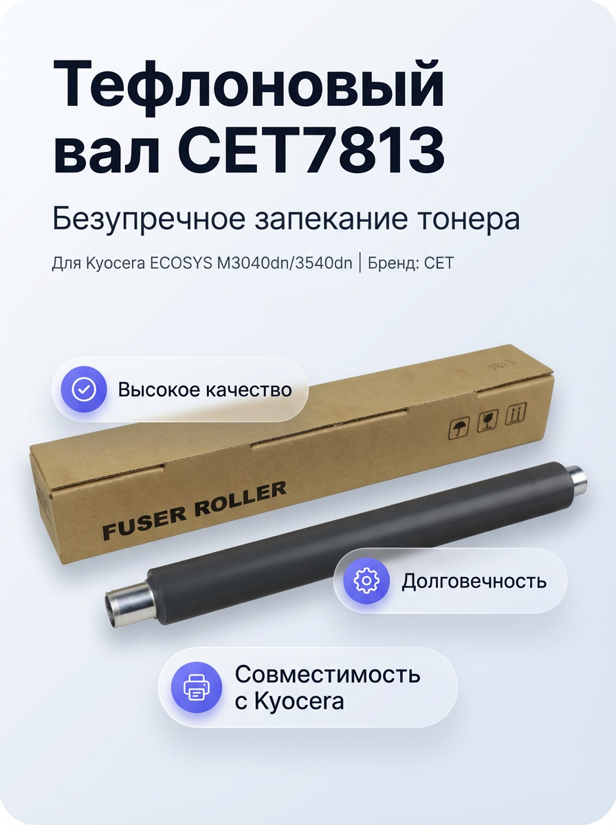 Тефлоновый вал Cet CET7813 для Kyocera ECOSYS M3040dn/3540dn