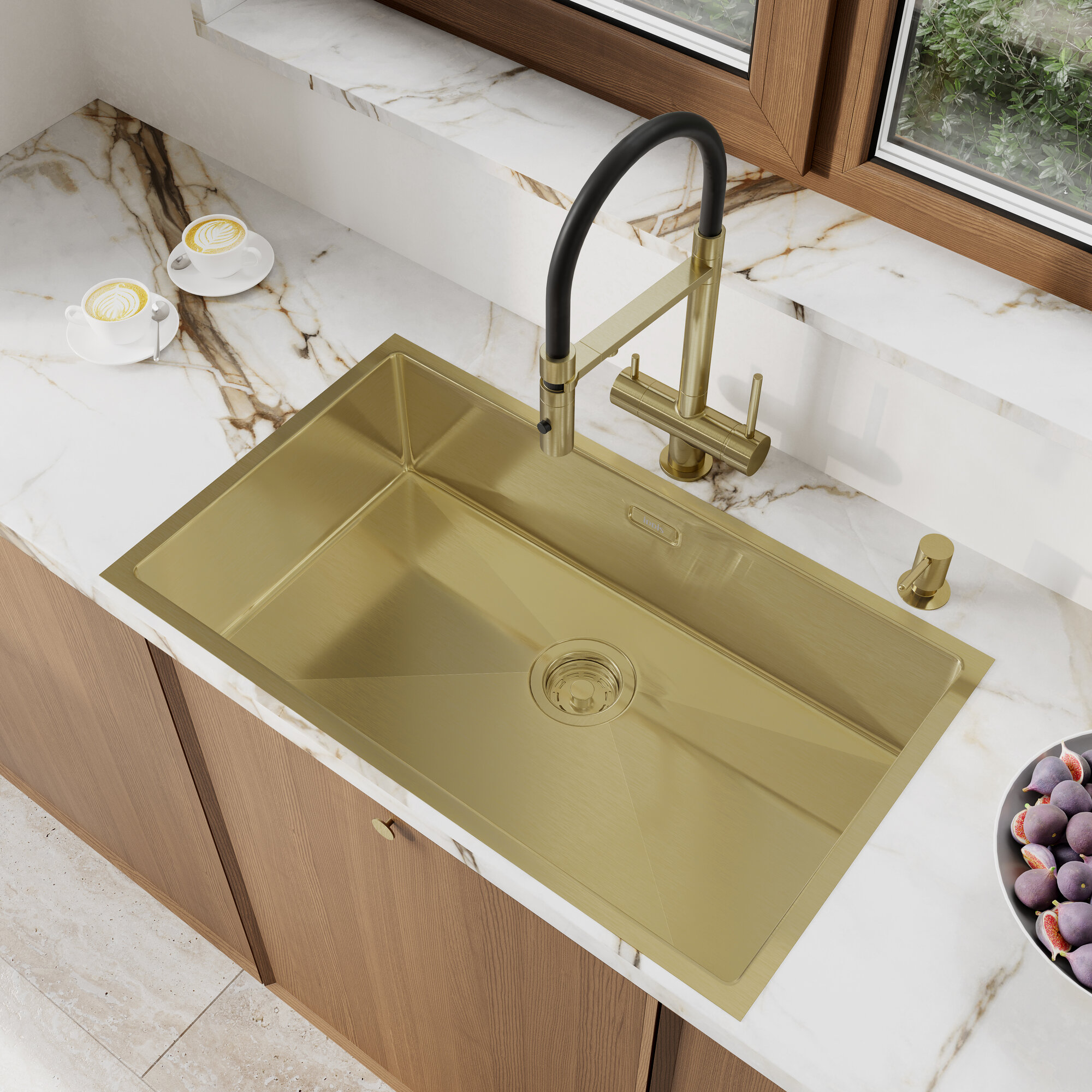 Мойка IDDIS Эдифис (Edifice) EDI74B0i77 нержавеющая сталь универсального монтажа матовое золото 740*440