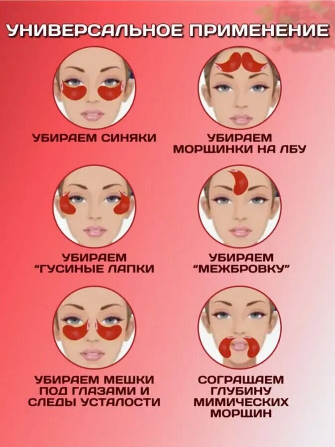 Патчи для глаз от отеков, темных кругов и морщин с экстрактом Граната