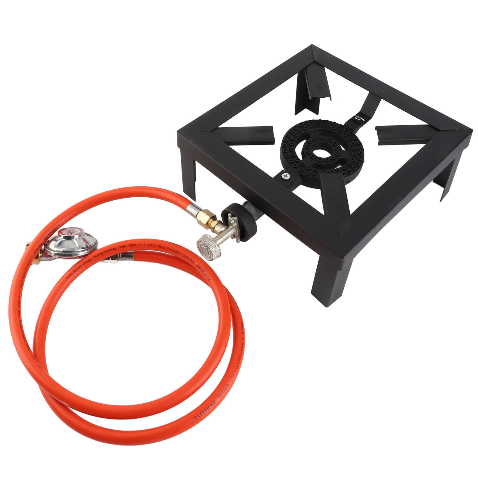 Газовая плита мощностью 8 кВт с конфоркой, чугунная, большая, для использования на сжиженном газе, для использования на открытом воздухе, портативная, с регулятором огня.