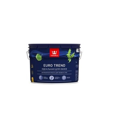 Краска Tikkurila Euro Trend, база С, объем 9 л, интерьерная, для обоев и стен 700009624