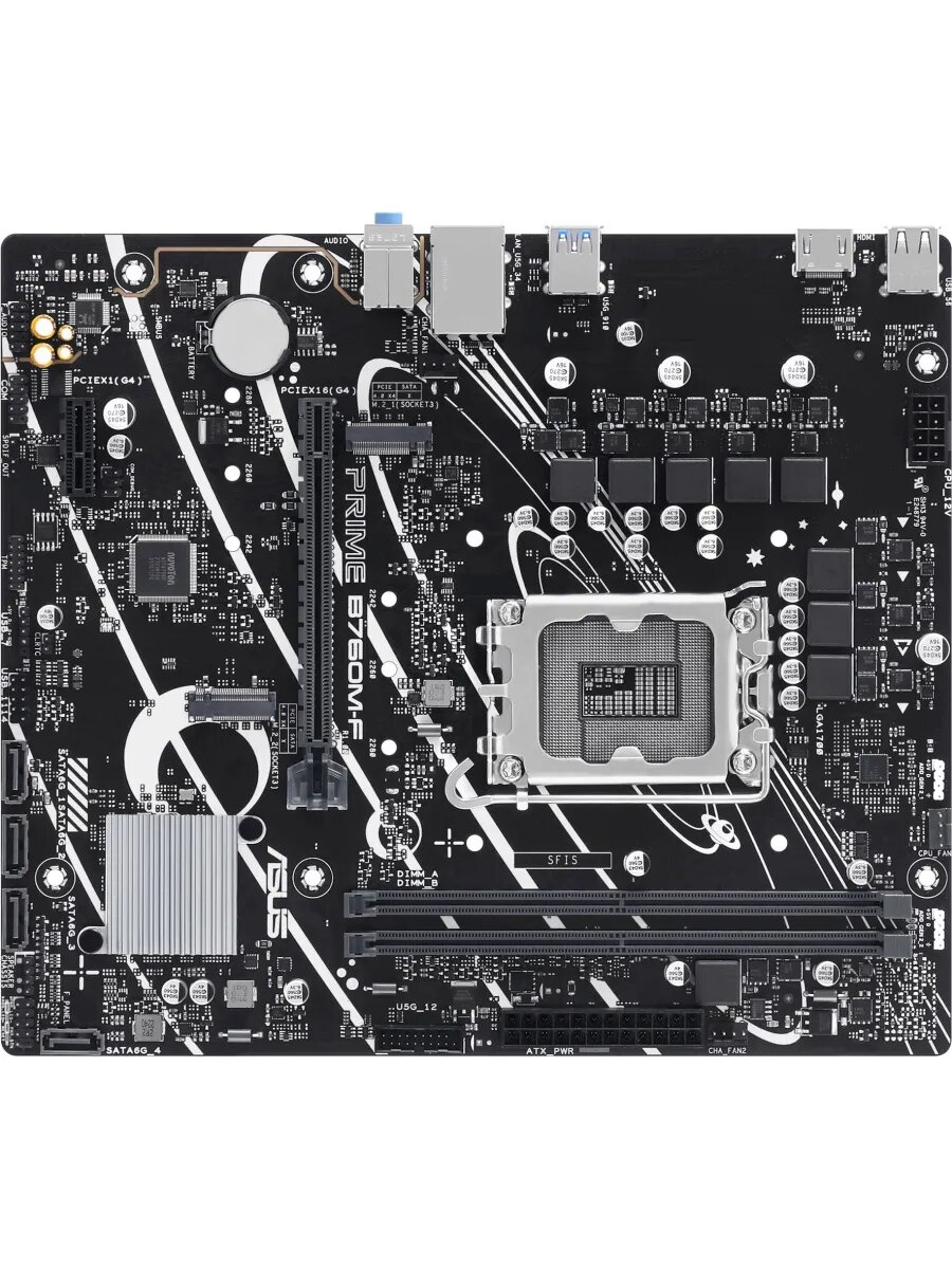 Материнская плата Asus PRIME B760M-F Soc-1700 Intel B760 2xDDR5 mATX AC`97 8ch(7.1) GbLAN RAID+HDMI
