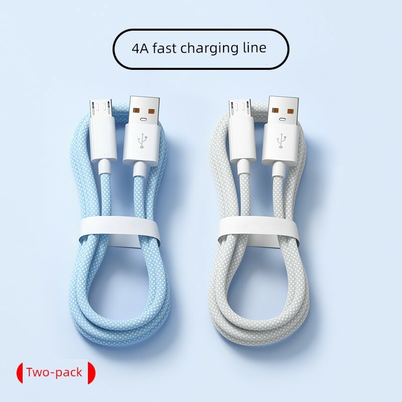 Кабель зарядки Micro USB 1м с 4A быстрой зарядкой, сине-белая смесь для Apple iPhone 15/16 Pro