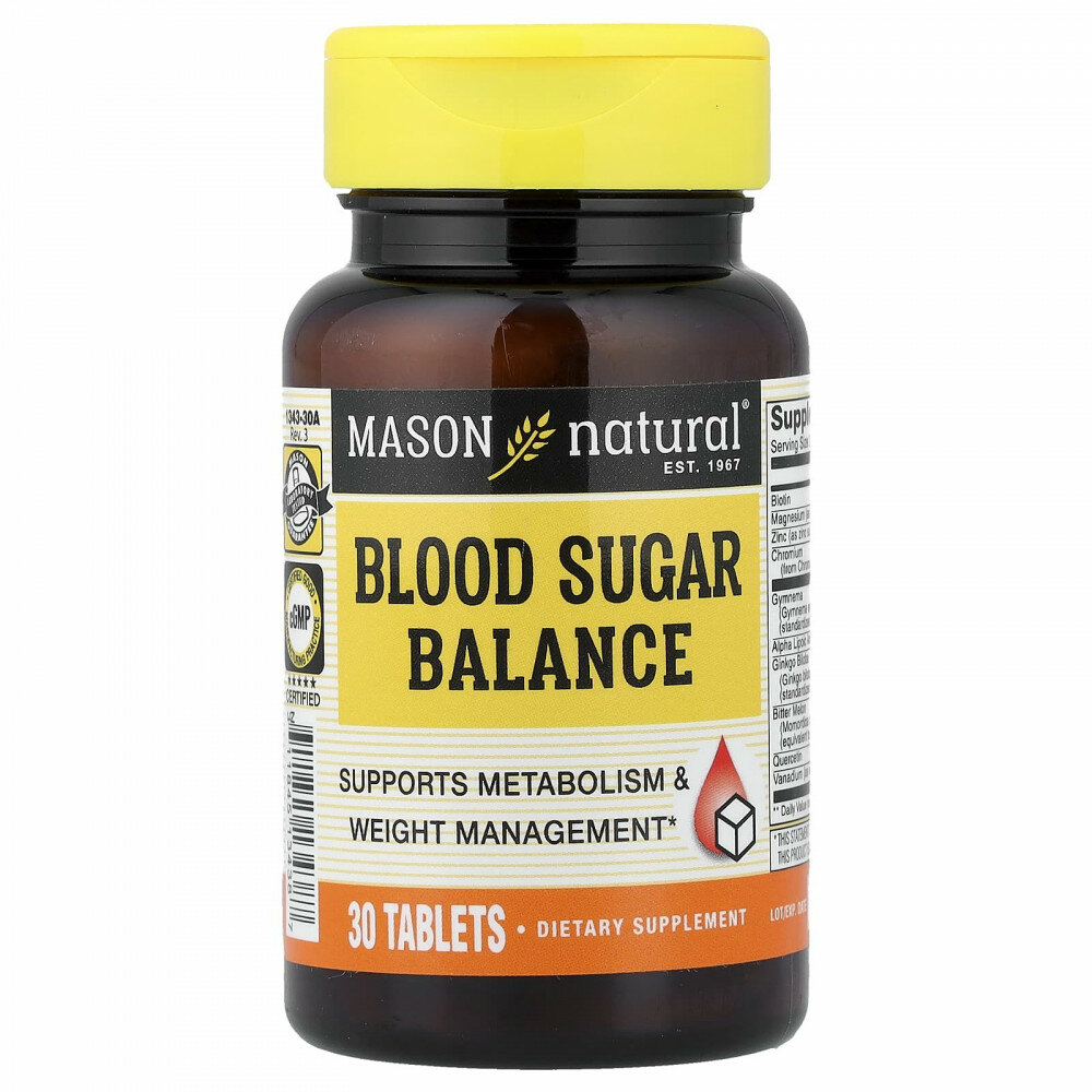 Mason Natural, Blood Sugar Balance, 30 таблеток