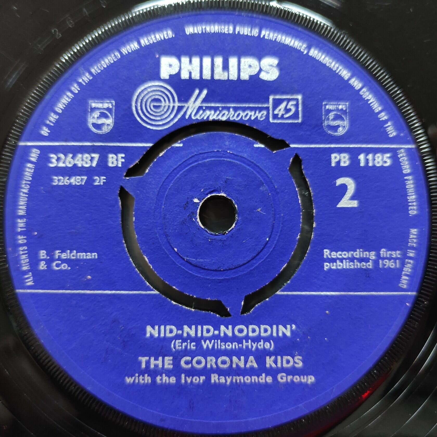 Пластинка The Corona Kids "The Big Ship Sails On The Alley-Alley-O" 7" (Single/UK/1961) VG/VG