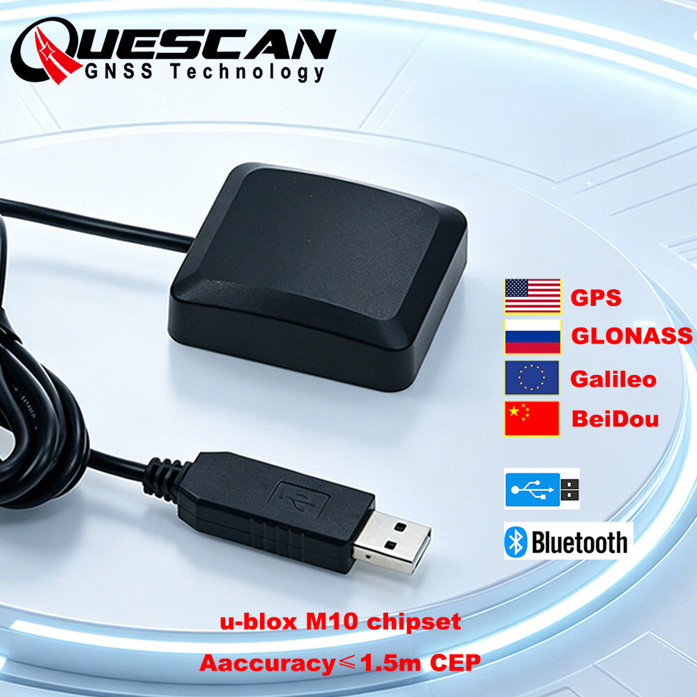 QUESCAN u-blox M10 USB Bluetooth GPS GNSS антенна ublox10 GPS ГЛОНАСС Galileo BeiDou приемник для Android Windows NMEA