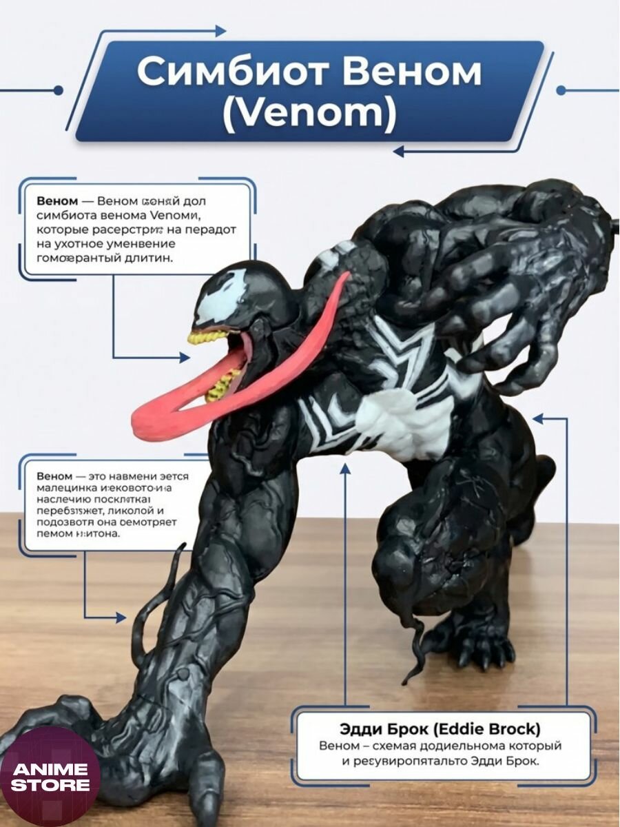 Фигурка 3D Симбиот Веном (Venom) из фильма Человек-паук (Spider-Man) - Эдди Брок (Eddie Brock) (пакет)