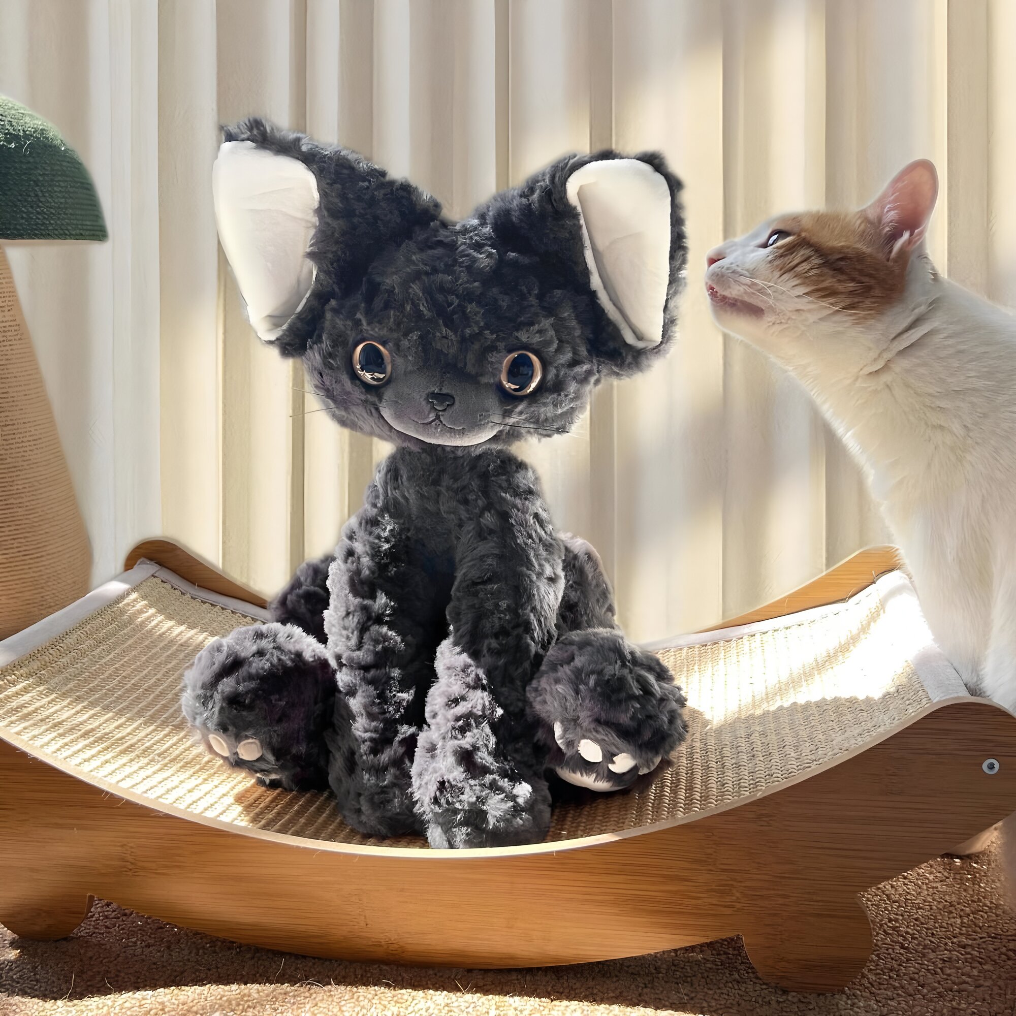 Мягкая игрушка Немецкий кот, кот Девон,50см Очень милый котенок с кудрявыми волосами.