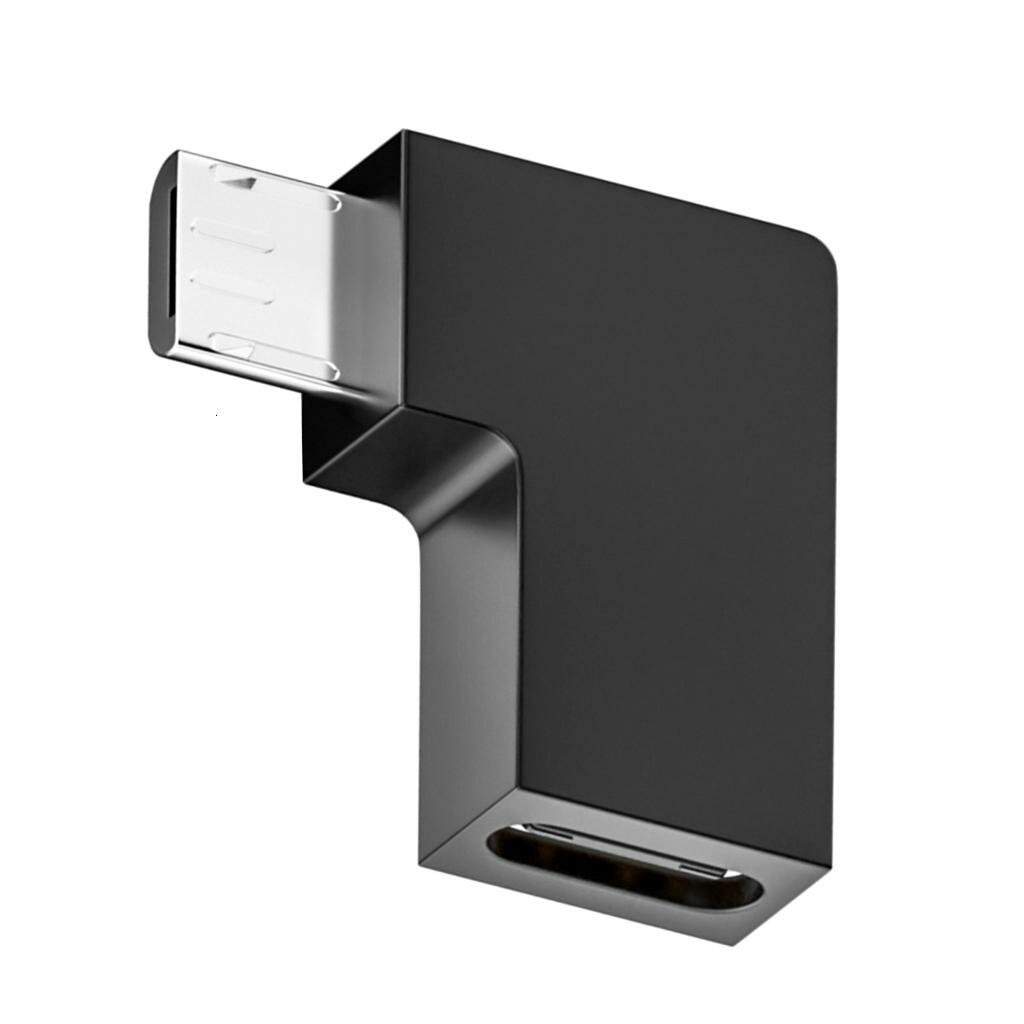 Микро-USB «мама» — USB-C «папа», под прямым углом, Согните вправо
