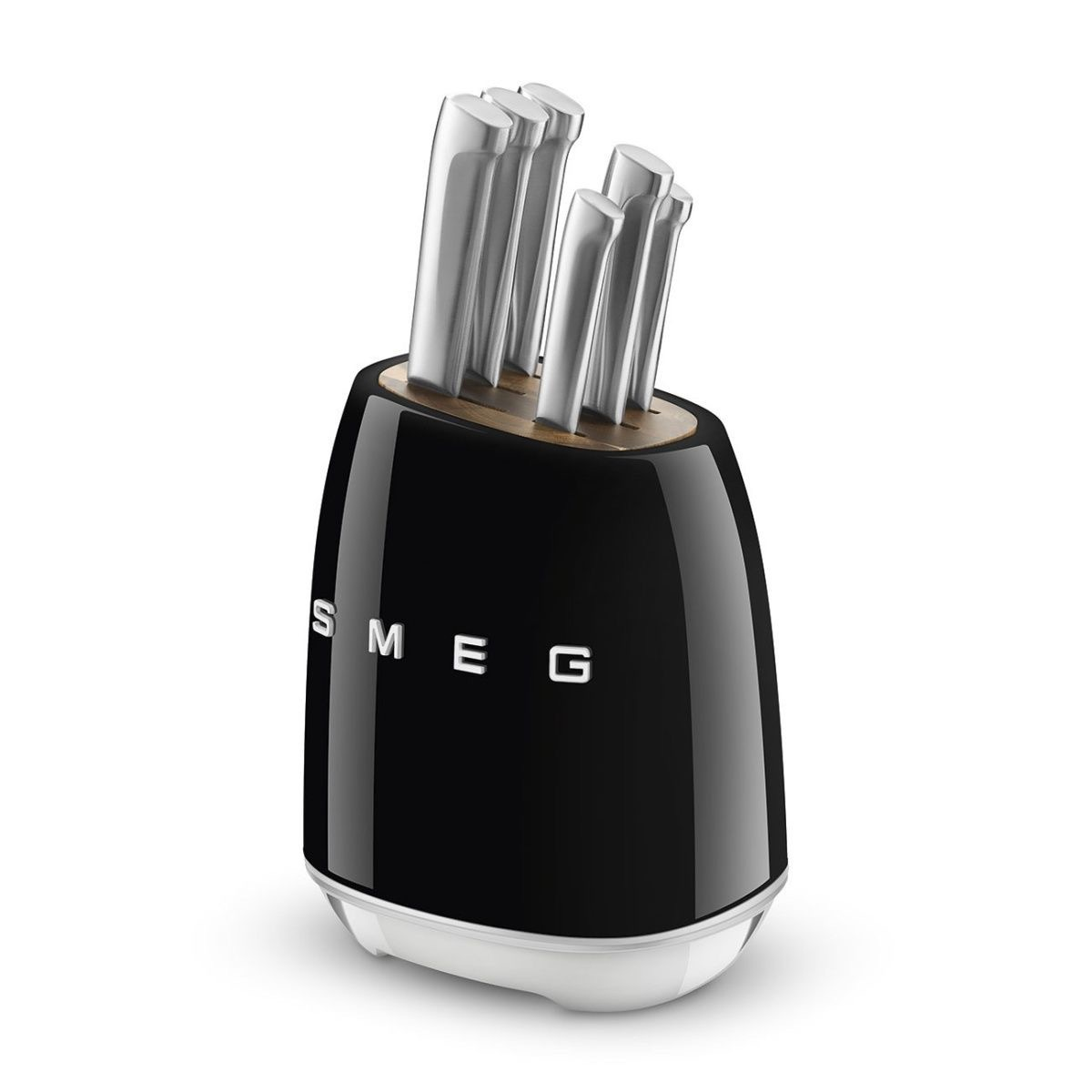 Smeg Набор кухонных ножей "смг ножи" из 7 предметов,30,19,3600, филейный, сталь, сталь, универсальный,0.5, белый,2,2, чёрный,1