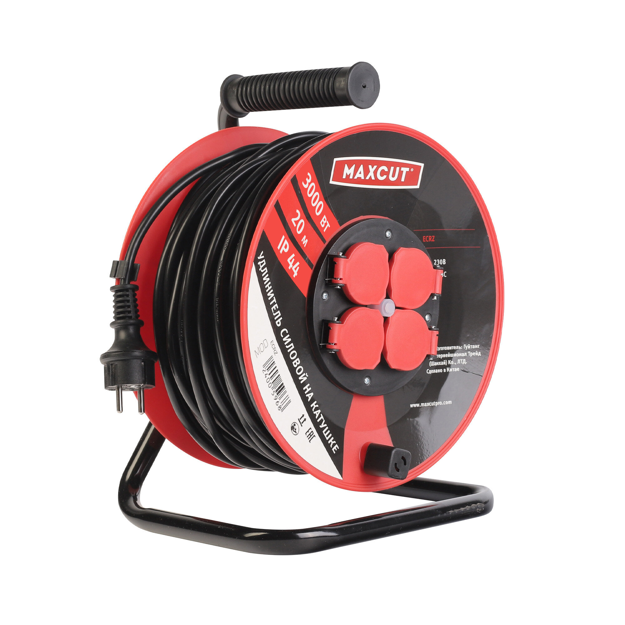 Удлинитель электрический на катушке MaxCut ECRZ 315-20 ПВС (3х1,5), 20м, IP44
