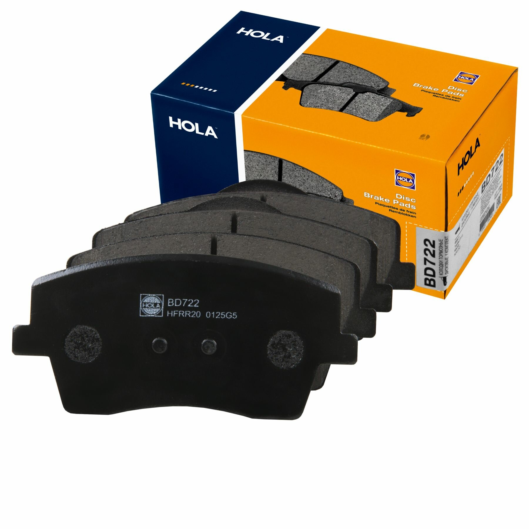 Тормозные колодки дисковые HOLA BD722