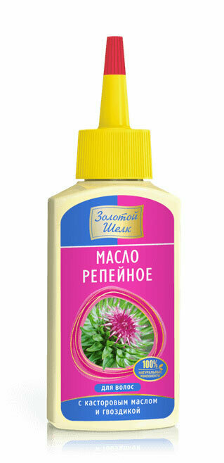 Репейное масло Золотой Шелк для волос с Касторовым маслом и Гвоздикой, 90 мл.