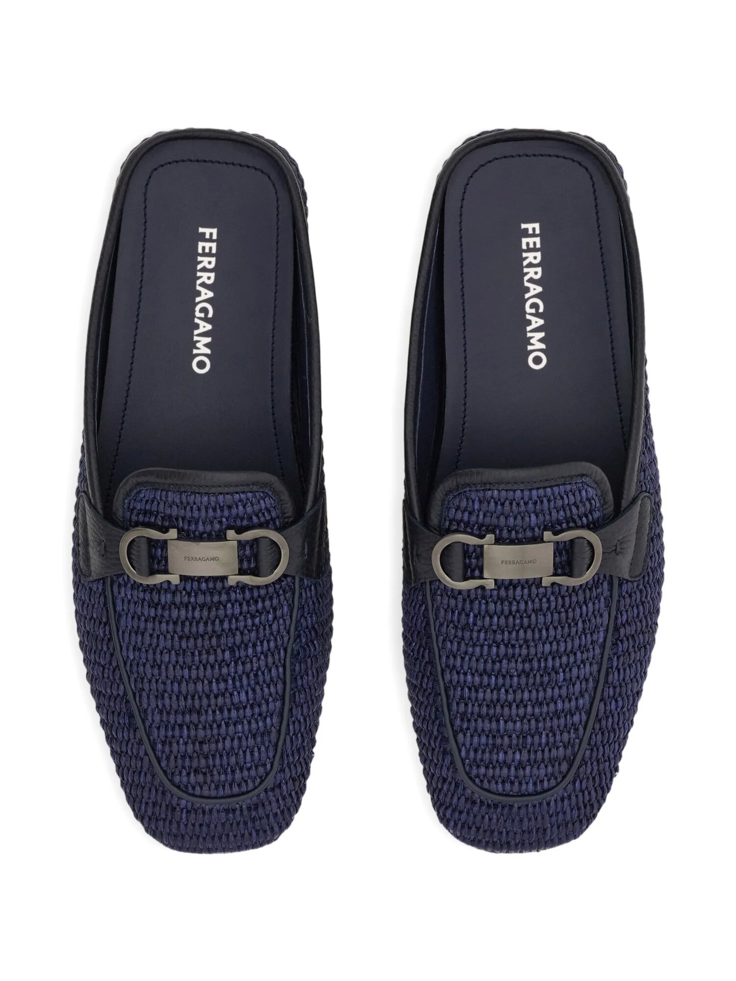 Мюли Salvatore Ferragamo Gancini ornament mules, размер 44.5, blue — фото 1