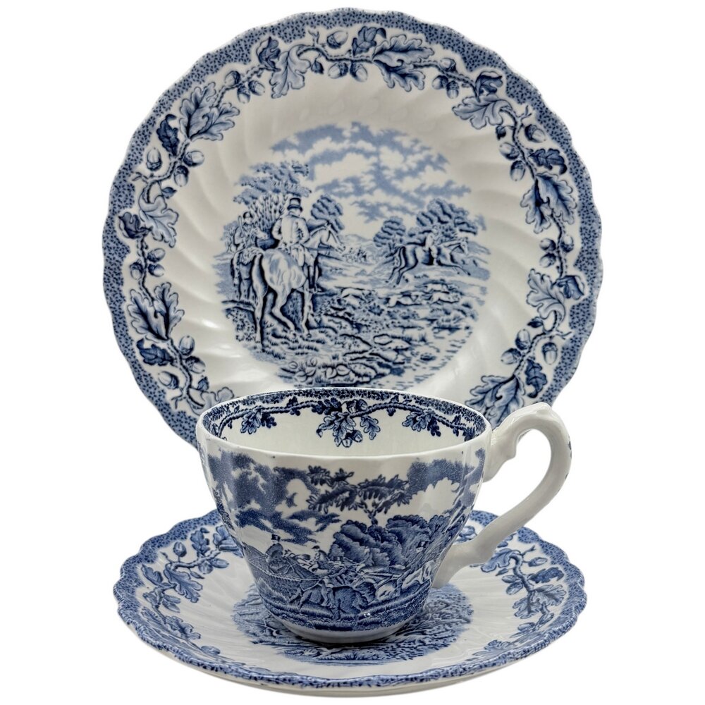 Чайное трио "Country Life", 250 мл, 1960-1970 гг, фарфор, Staffordshire, Myotts, Англия (кракелюр)