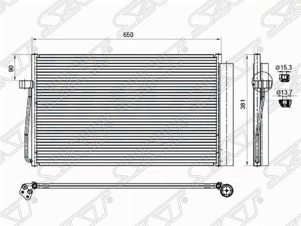 Радиатор SAT ST-BM60-394-A0 кондиционера BMW 5-Series 03-10 / 6-Series 03-10