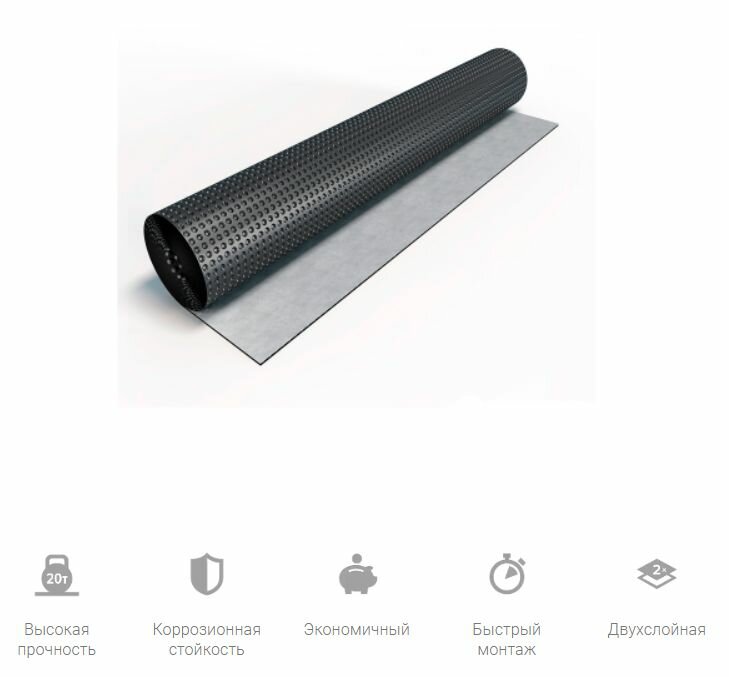 Мембрана профилированная Planter Geo 2х15 м 30м2