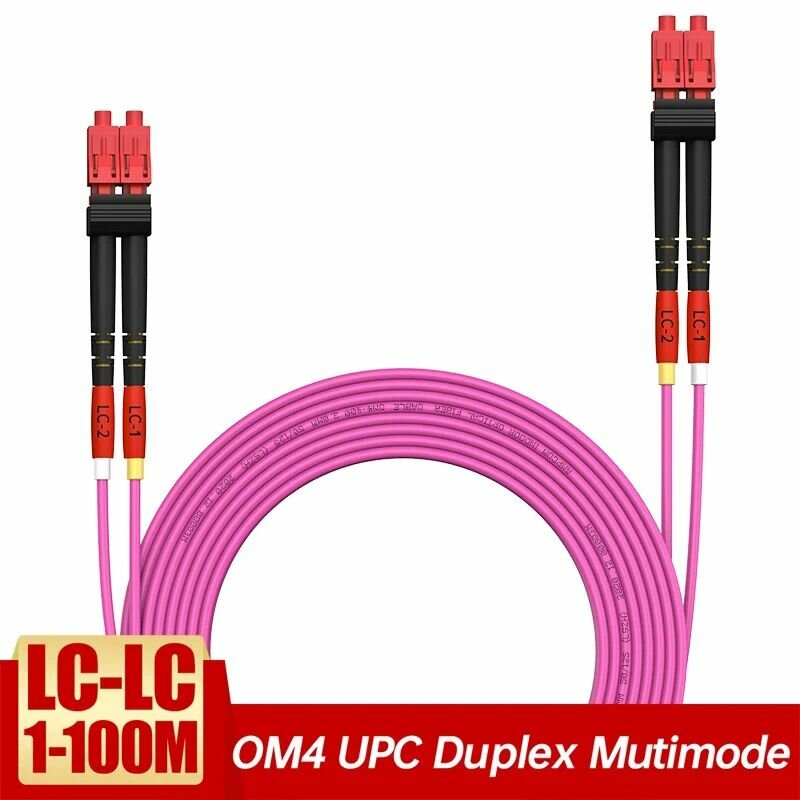 Волоконно-оптические кабели напрямую - OM4 OM3 OM2 LC LC Волоконно-оптический патч-корд 10 Гбит/с Оптический дуплексный многомодовый соединитель