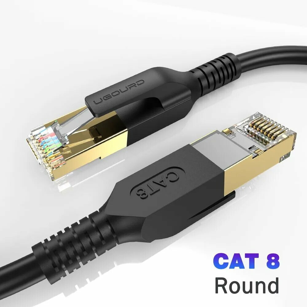 UGOURD Кабель для интернет-соединения RJ-45/RJ-45, 5 м, черно-серый