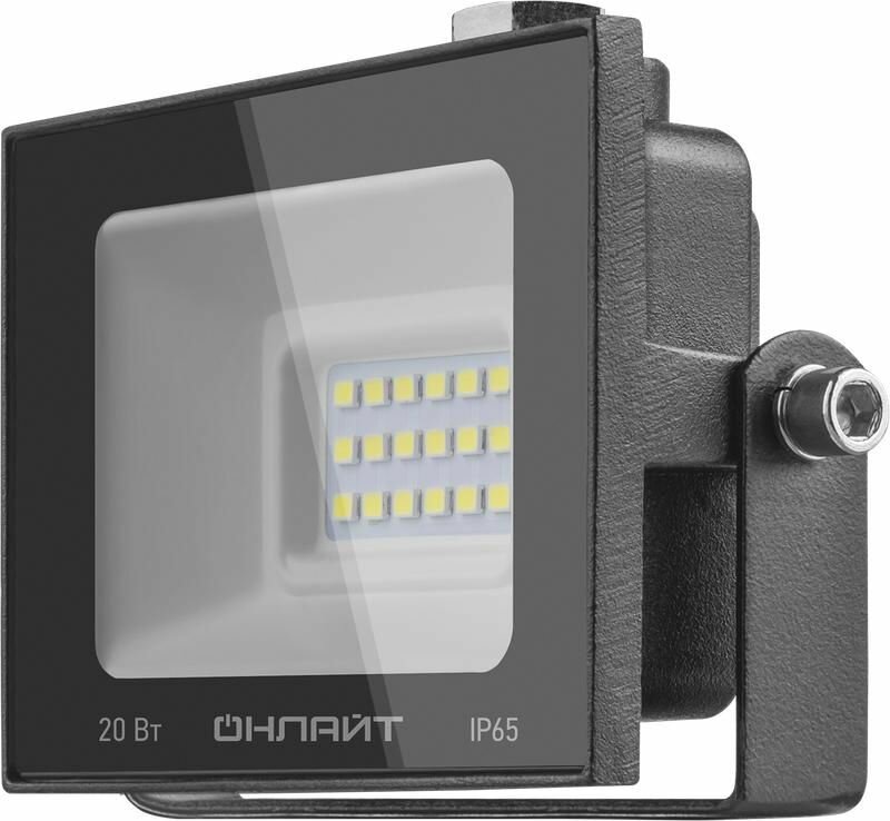 Прожектор светодиодный онлайт ДО-20 Вт, 6000К, 1600 Лм, IP65