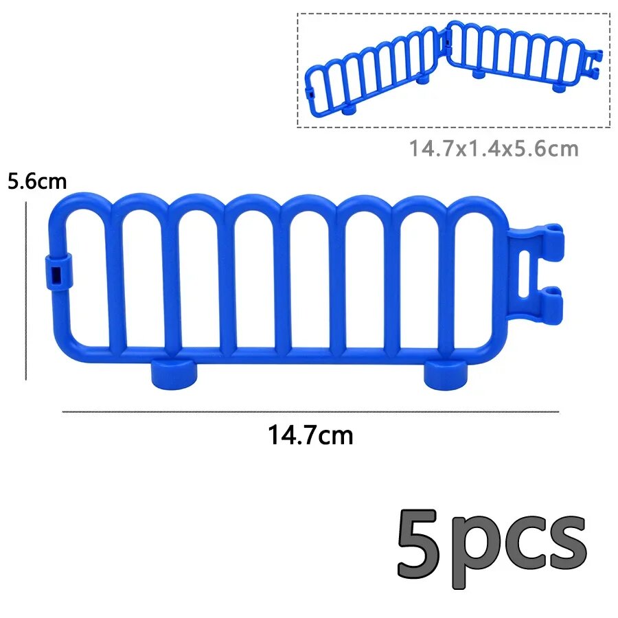Синие строительные блоки Ледуо 5 шт, 14.7x5.6 см