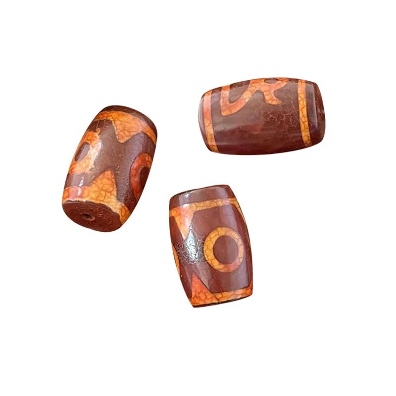 Тибетские агаты Дзи бусины, красный, 15x22 мм, 5pcs