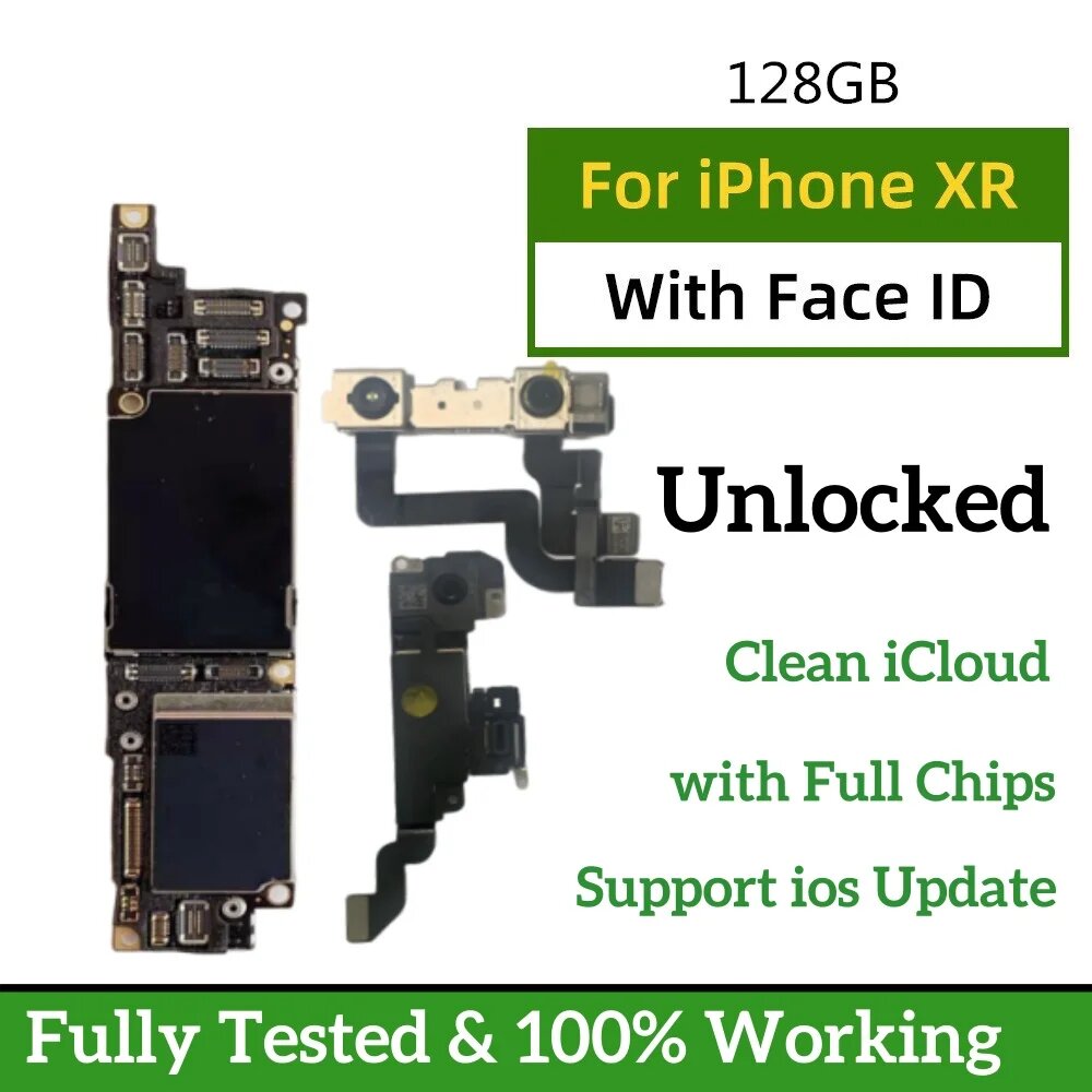 Разблокированная материнская плата для iPhone X XR XS с полным набором чипов, For XR 128g Face ID
