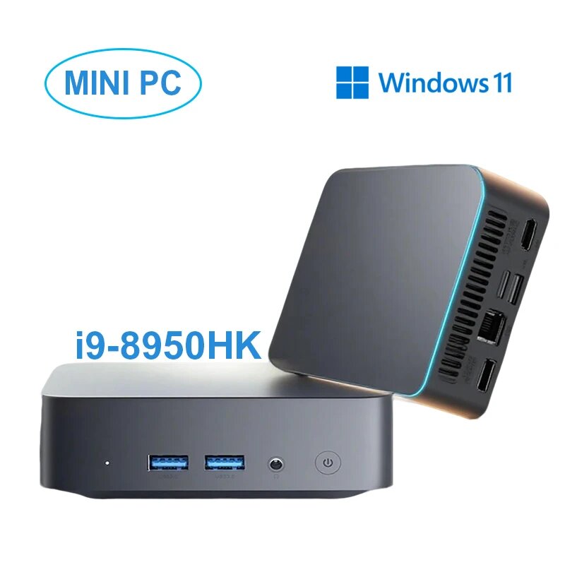 Мини-ПК Intel Core I9 8950HK, 16 ГБ ОЗУ, 1 ТБ SSD 16GB RAM 512GB SSD, Intel Core i9 8950HK