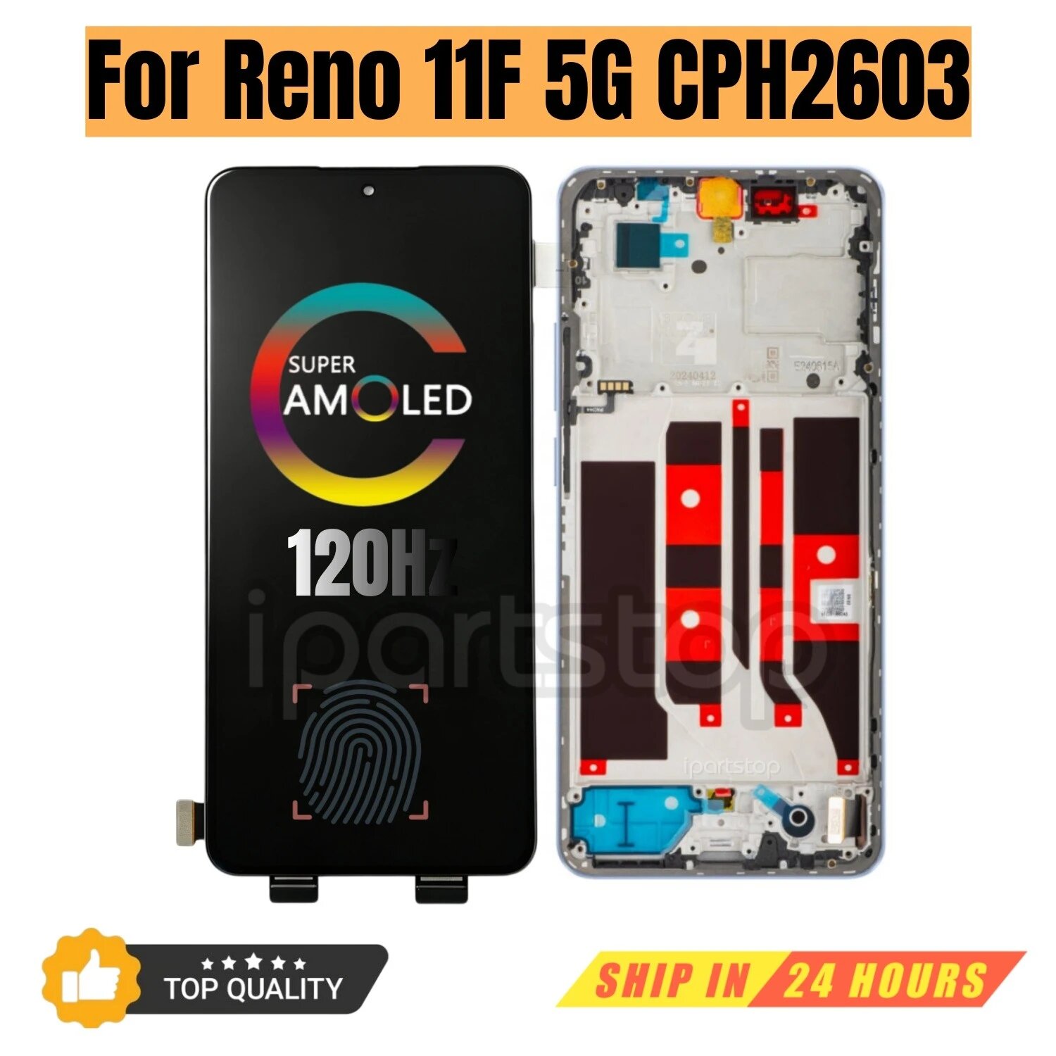 Oppo Reno11 F 5G CPH2603, дисплей в сборе, Screen Black Frame