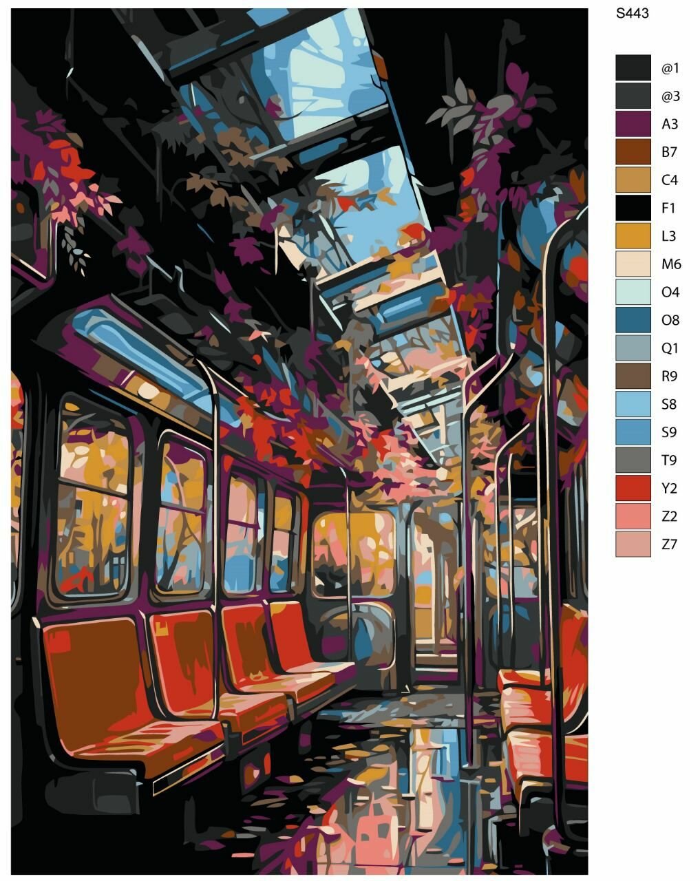 Картина по номерам S443 "Япония. Метро" 80x120 см