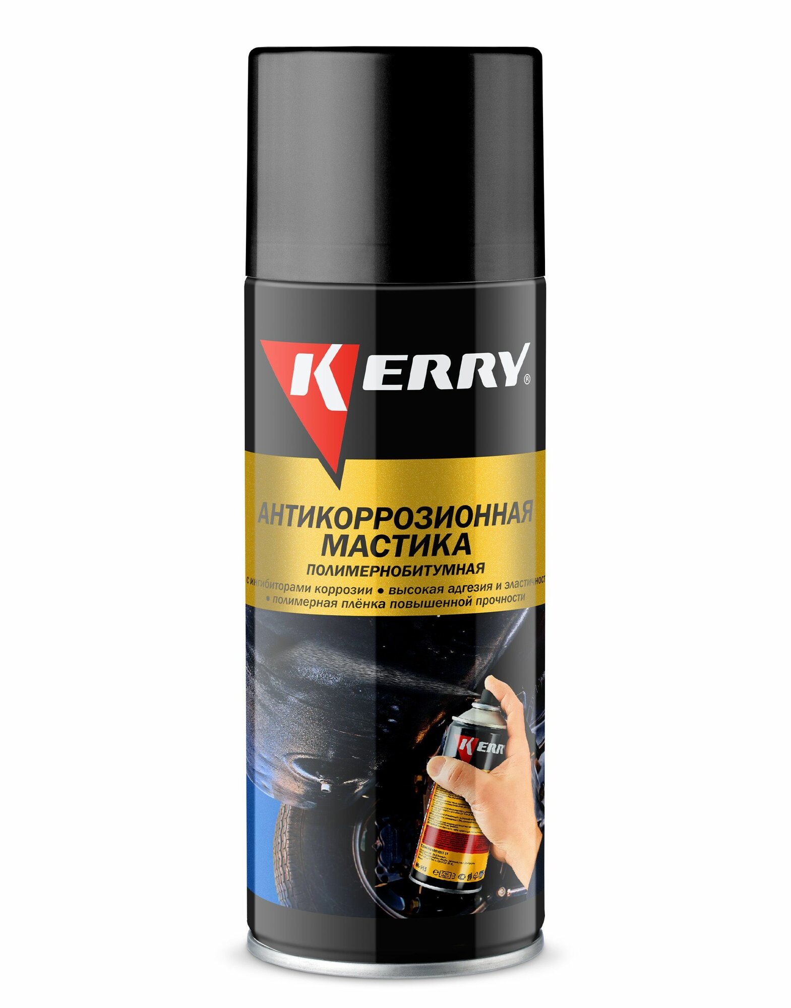 Антикоррозийная битумная мастика, аэрозоль, 520 мл. KERRY KR-955 KERRY KR-955