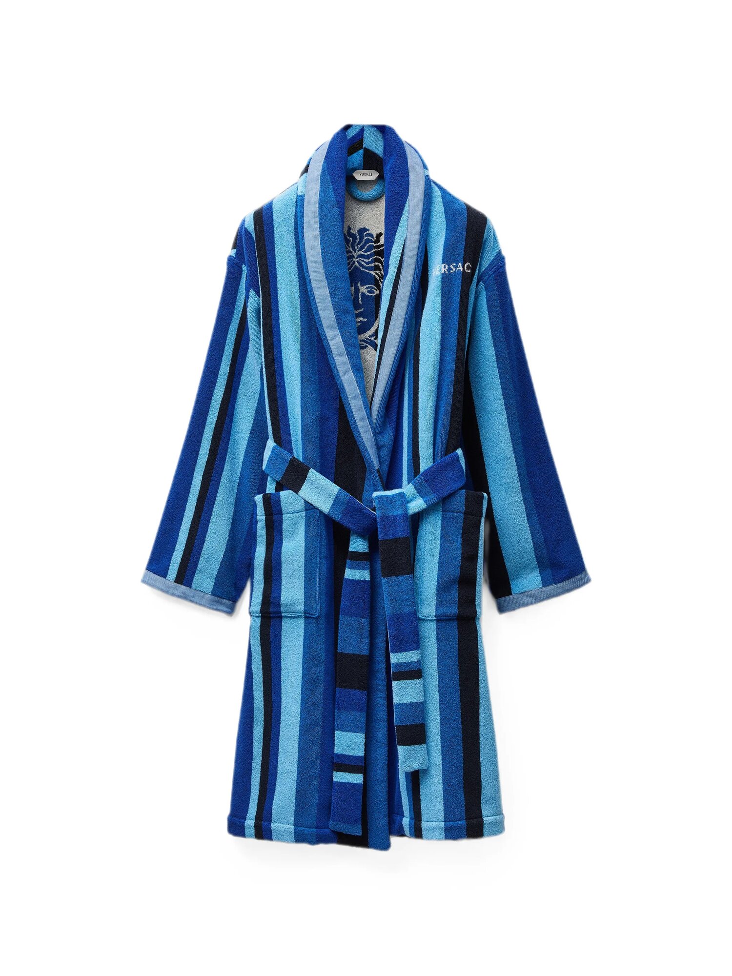 Халат Medusa-motif striped bathrobe