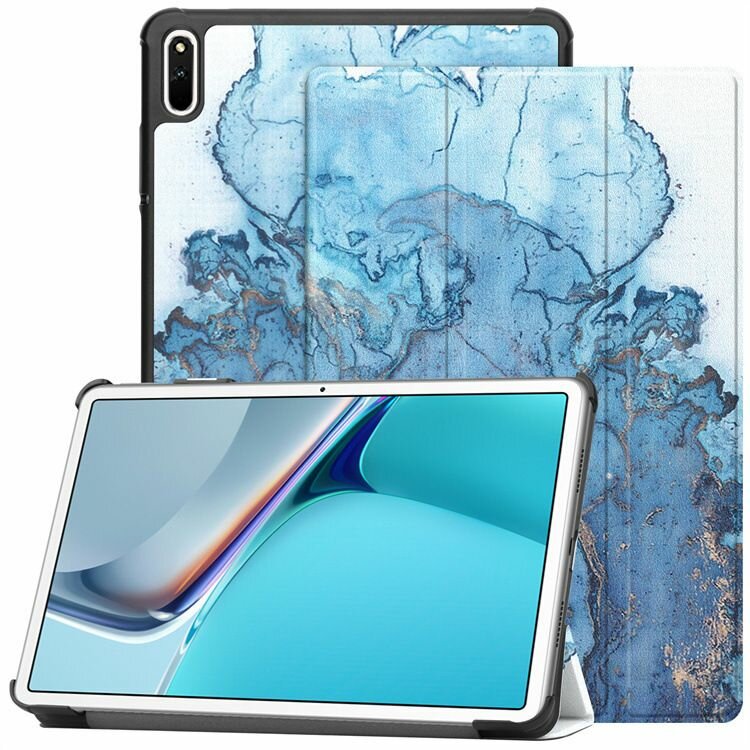 Чехол на Huawei MatePad 11.5 дюймов, 2023 года/ BTK-W09/AL09, умный с магнитом, темно-синий мрамор