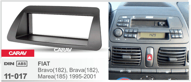 Переходная рамка 1-DIN для FIAT Bravo (182), Brava (182), Marea (185) 1995-2001 CARAV 11-017