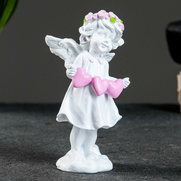 Фигура Ангел с тремя сердцами 4.5 5.8 12 см