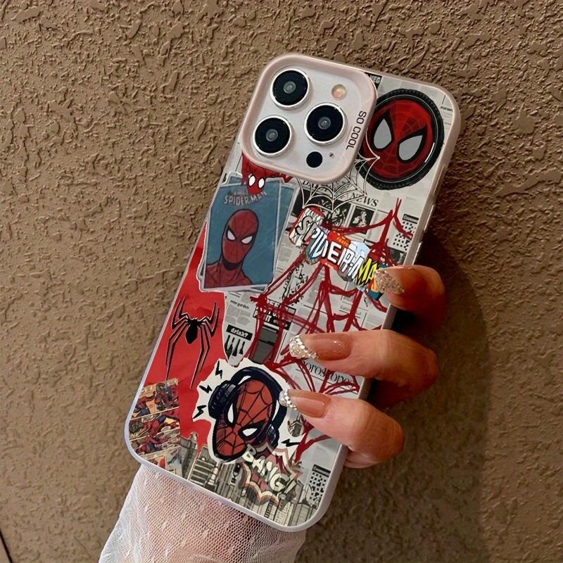 Чехол на Айфон 11 / iPhone 11 белый с принтом Ретро-коллаж Человека-паука от Marvel силиконовый ударопрочный