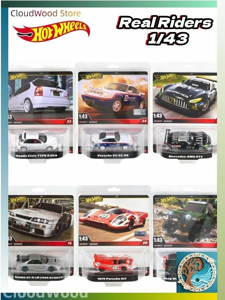 Коллекционный набор Hot Wheels Premium Real Riders 1:43 : 1 Легендарных Автомобилей PORSCHE 911 SC RS Эксклюзивная Серия для Истинных Ценителей