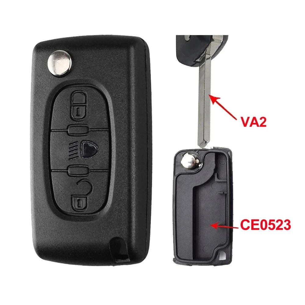 Корпус ключа для Citroen Peugeot VA2, CE0523