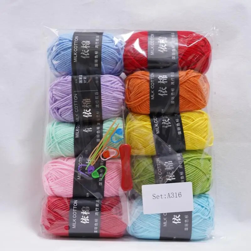 Пряжа хлопок/акрил 4-слойная 10 мотков 500г A316-10pcs